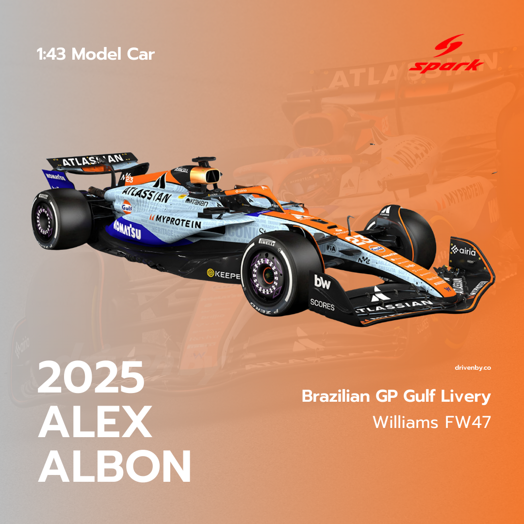 Alex Albon Brazilian GP 2025 Williams Racing FW47 GULF Special Livery ...